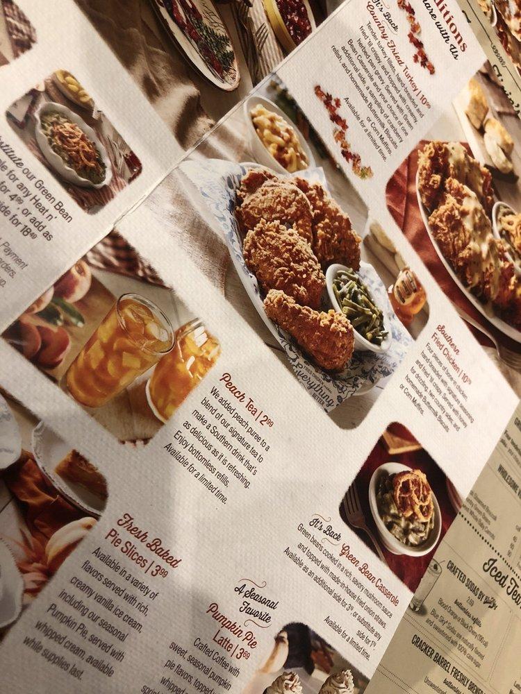 Menu at Cracker Barrel Old Country Store, Kingsport