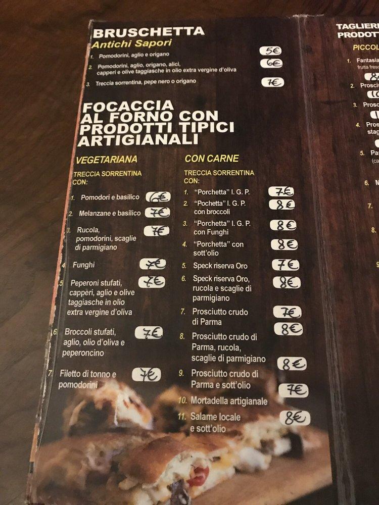Menu at Da Ciro Taverna restaurant, Sorrento