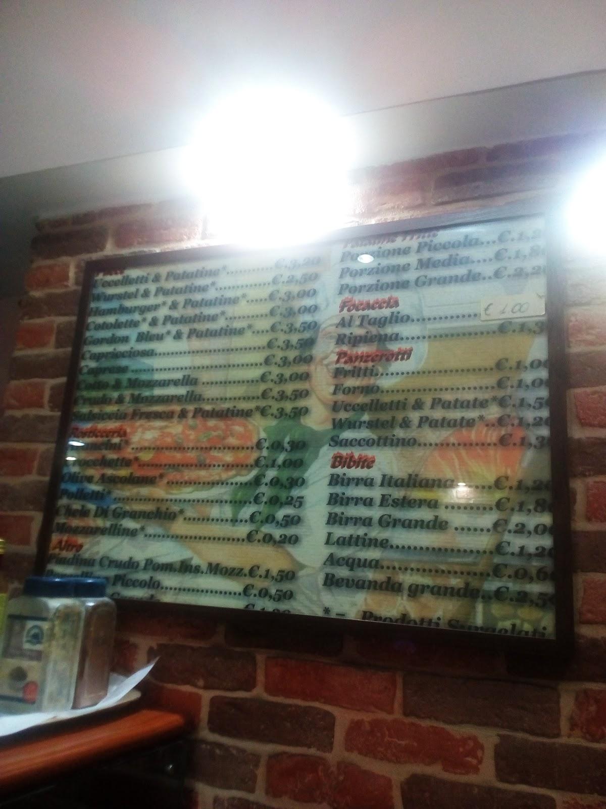 Menu at Pizzeria da Francesco, Taranto