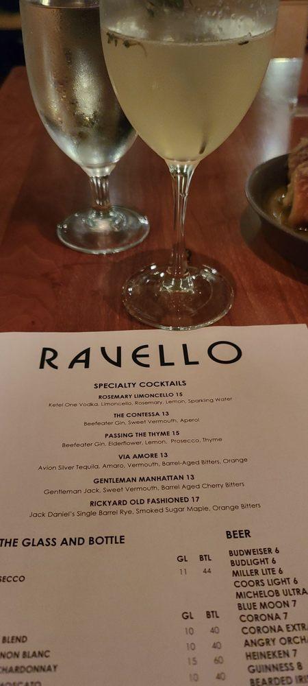 Menu at Ravello restaurant, Nashville, Opryland Dr