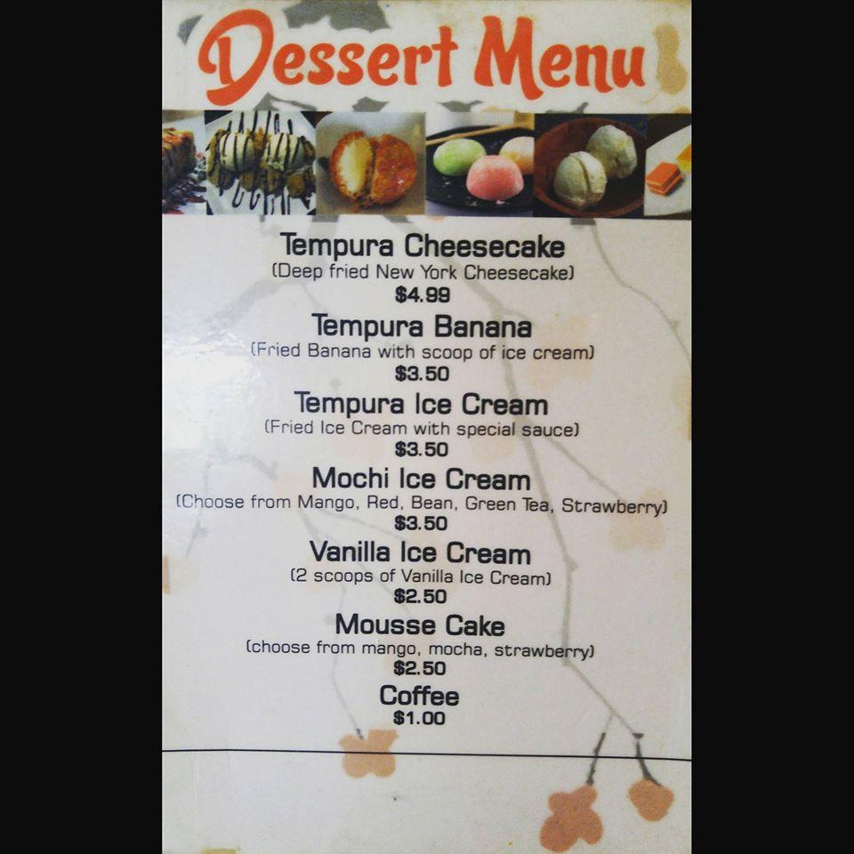 Menu at Tokyo 1 Japanese Steak House restaurant, Crossville