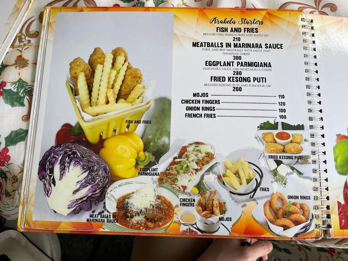 Menu at Arabela restaurant, Liliw