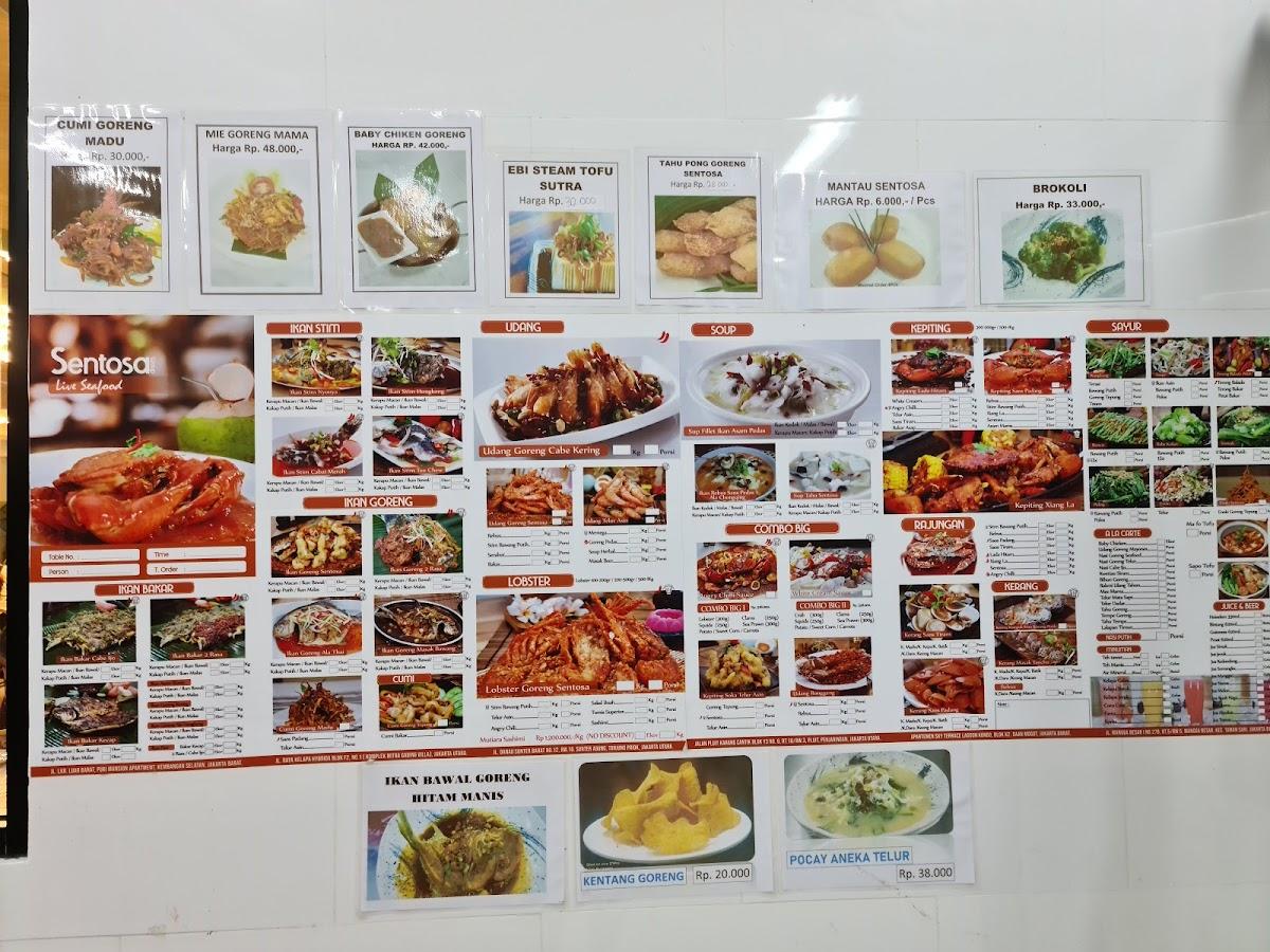 Menu at Sentosa Seafood PIK 2 restaurant, Indonesia