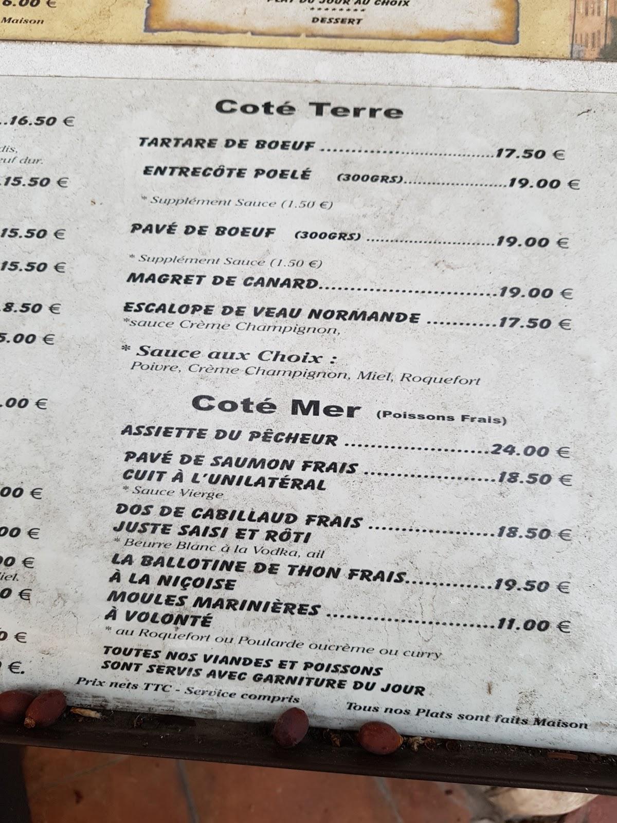 Menu at Beverly Hills Cafe, Cannes