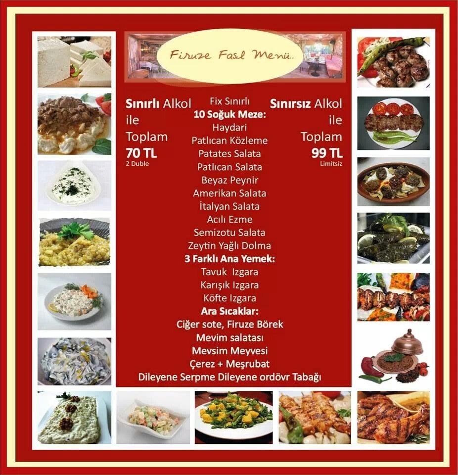 Menu at Firuze Fasil, Istanbul, Nispetiye Cad. 17 Etiler