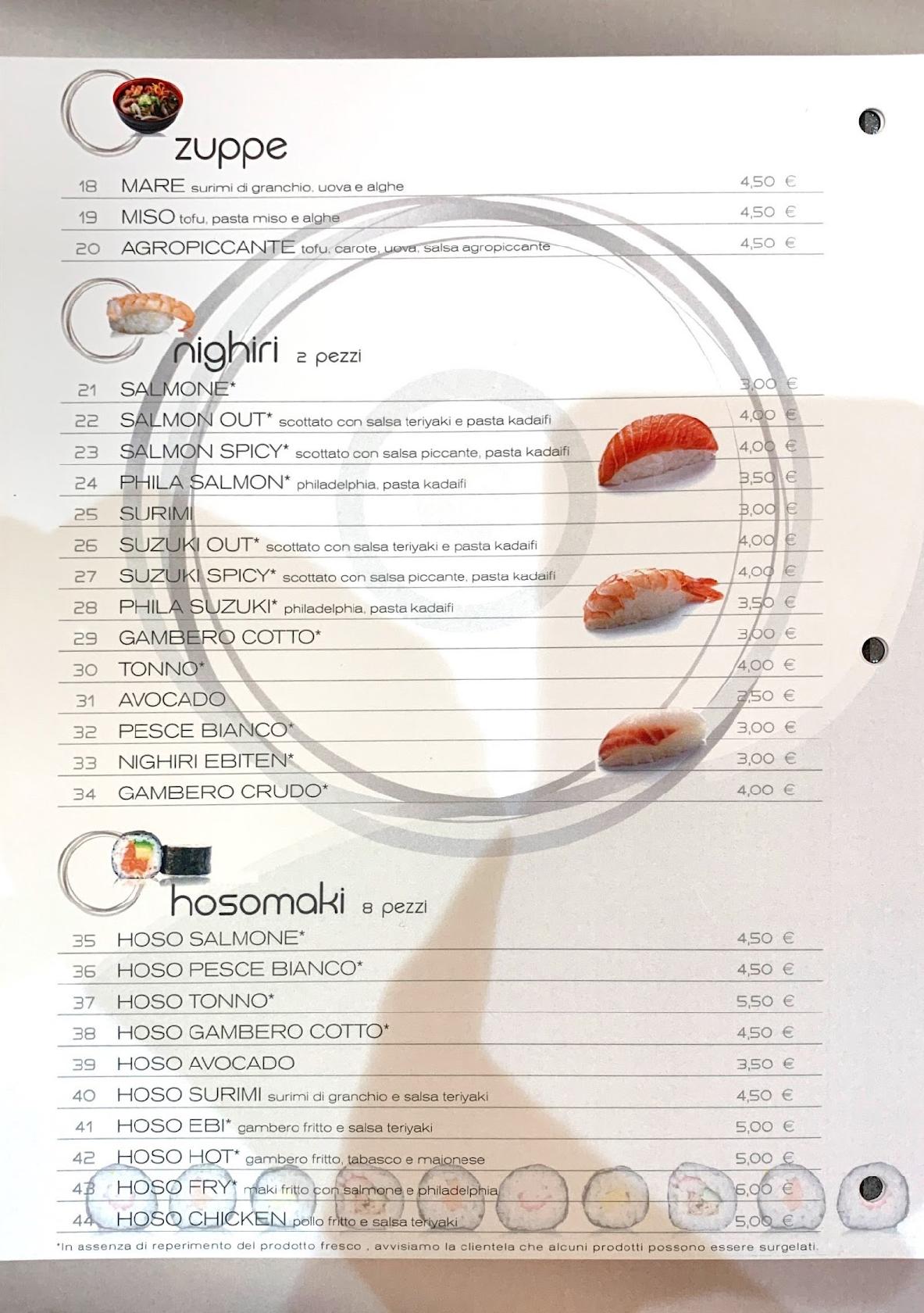 Menu at KINSO Sushi & Asian Food FOSSANO restaurant, Fossano