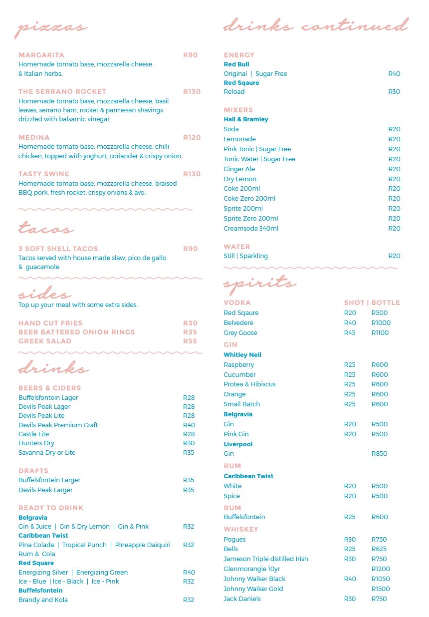 Speisekarte von Good Vibes Café & Bar Ballito, Ballito
