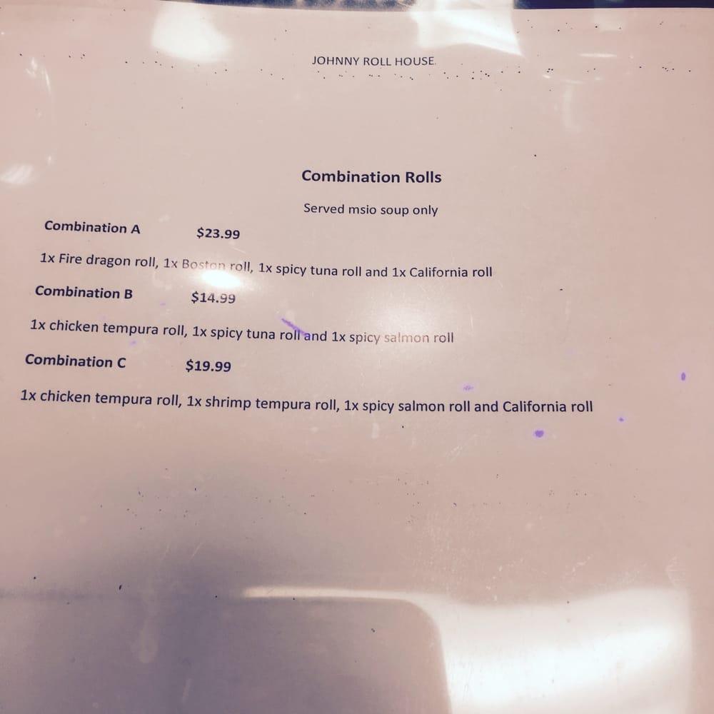 Menu at Johnny Roll House restaurant, Montvale