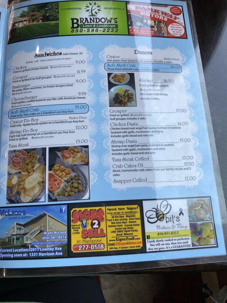 Menu at Millie's Cafe, Panama City