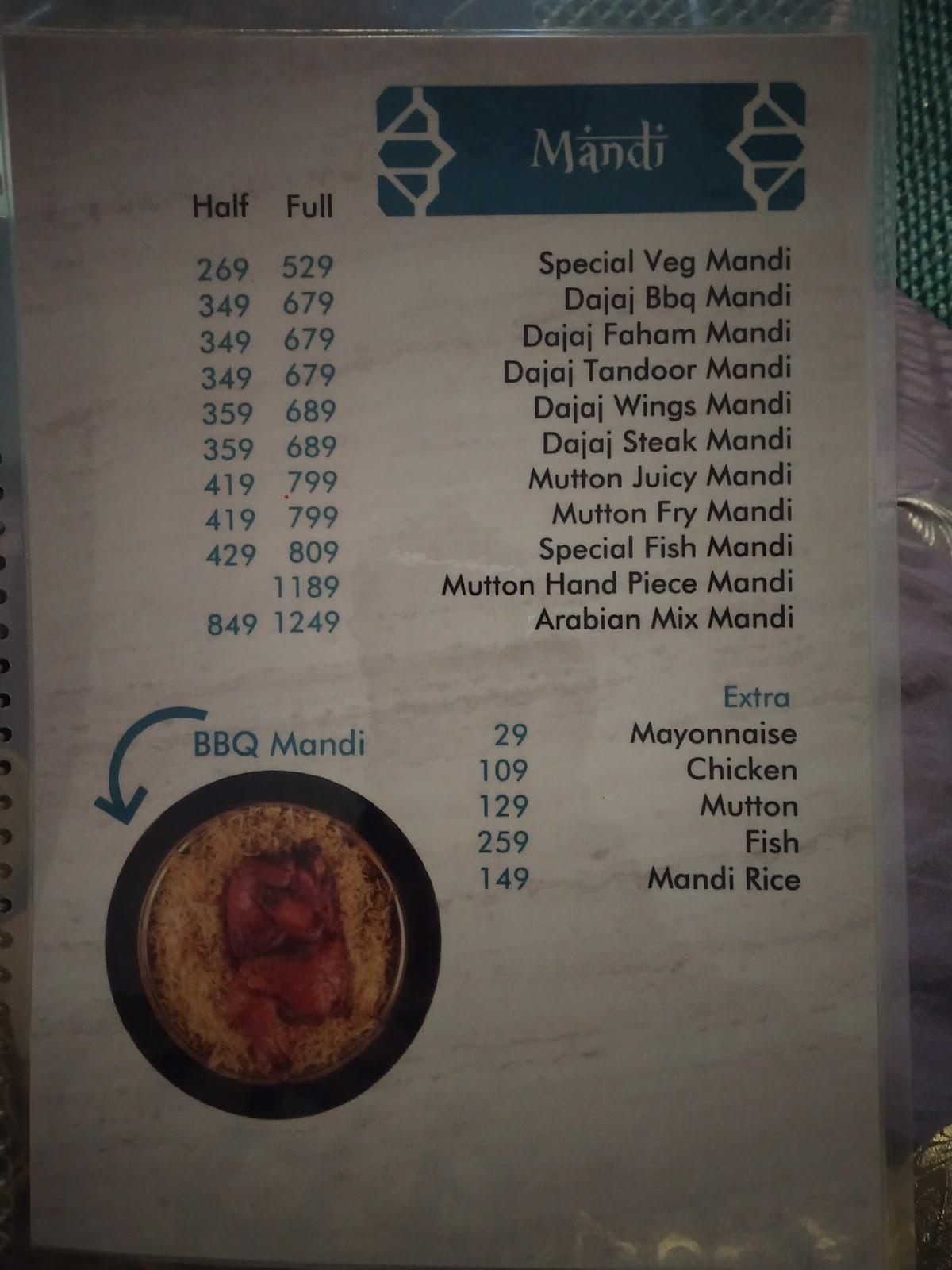 Menu at Barkas Arabian kitchens, Kakinada