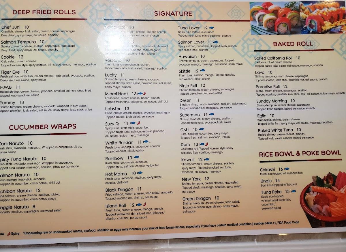 Menu at Kim's Korean Restaurant, Fort Walton Beach, 99 Eglin Pkwy NE