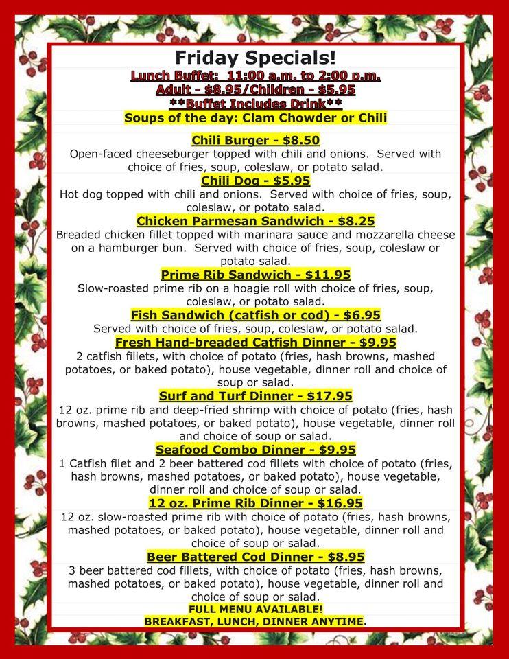 Menu at Monroe Family Restaurant, Monroe City