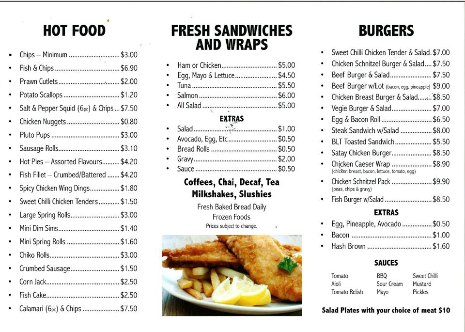 Menu at Daisy Bank Deli & Point Store fast food, Banora Point