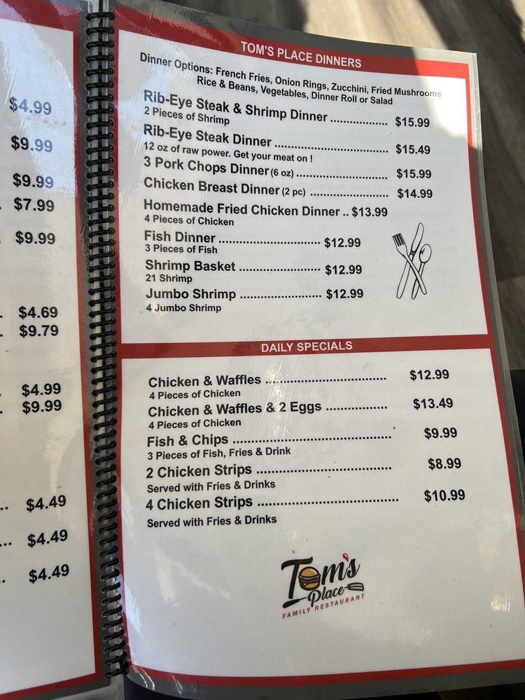 Menu at Perry's Place restaurant, Anaheim, E La Palma Ave