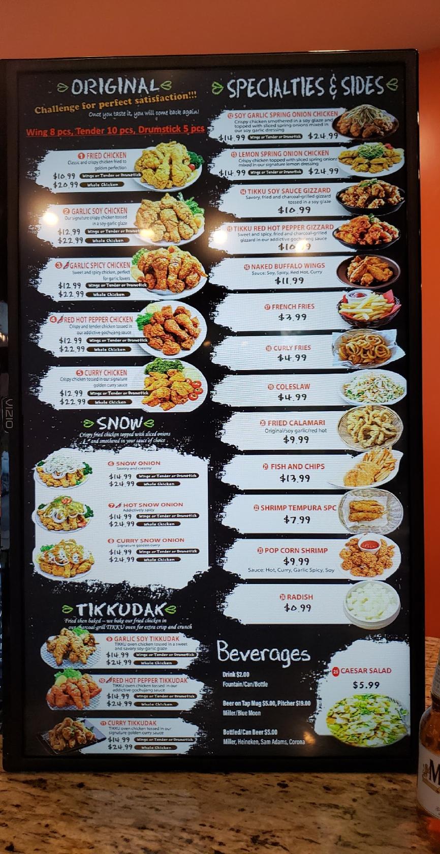 Menu at Choong Man Chicken Peachtree City restaurant, Peachtree City