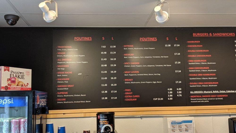 Menu at 514 Poutine restaurant, Canmore