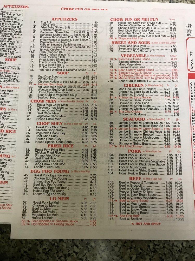 Menu at New Wing Hing restaurant, Bayonne, Clove Rd