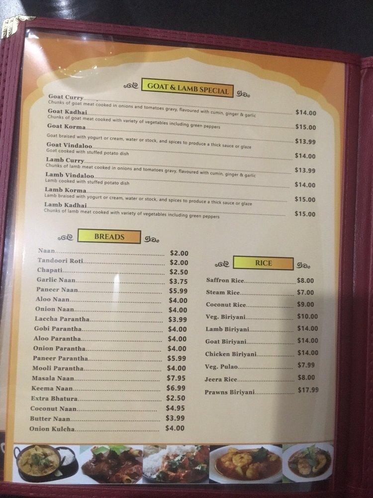 Menu at Punjab Chaat House restaurant, Edmonton