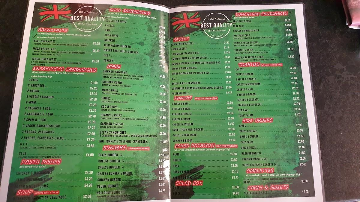 Menu at The Scotch Egg cafe, Stockport