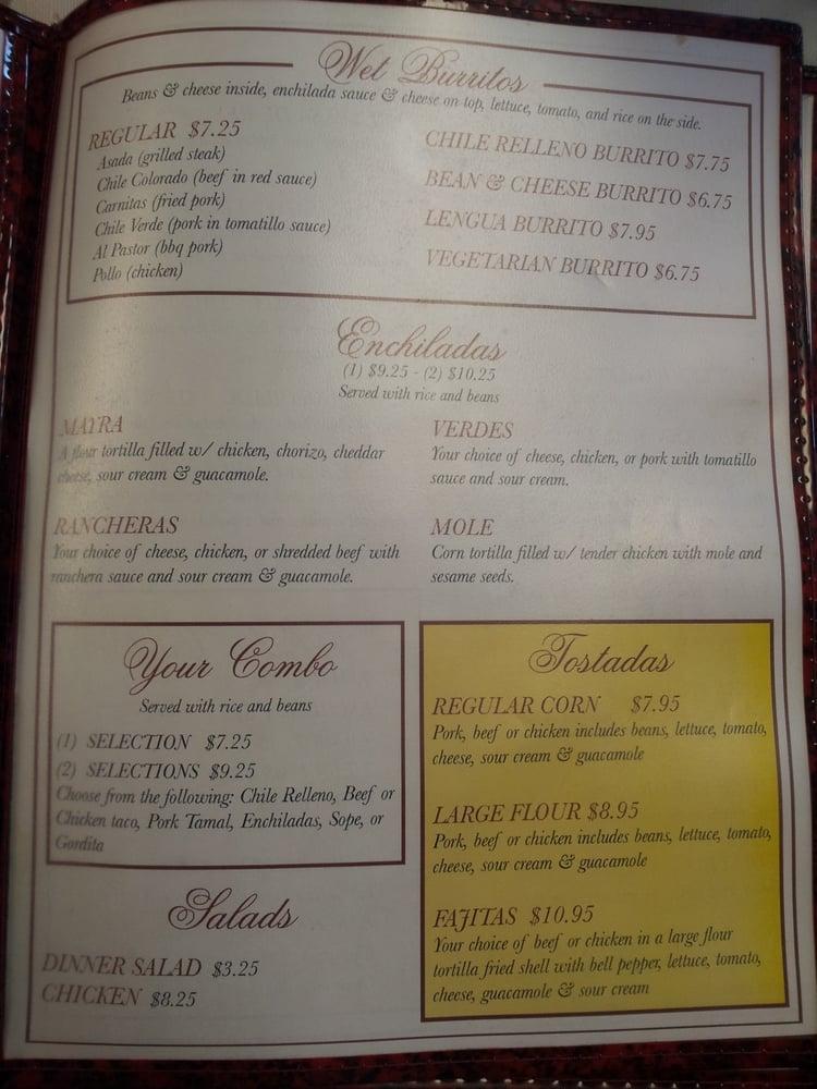Menu at El Matador Authentic restaurant, Irwindale