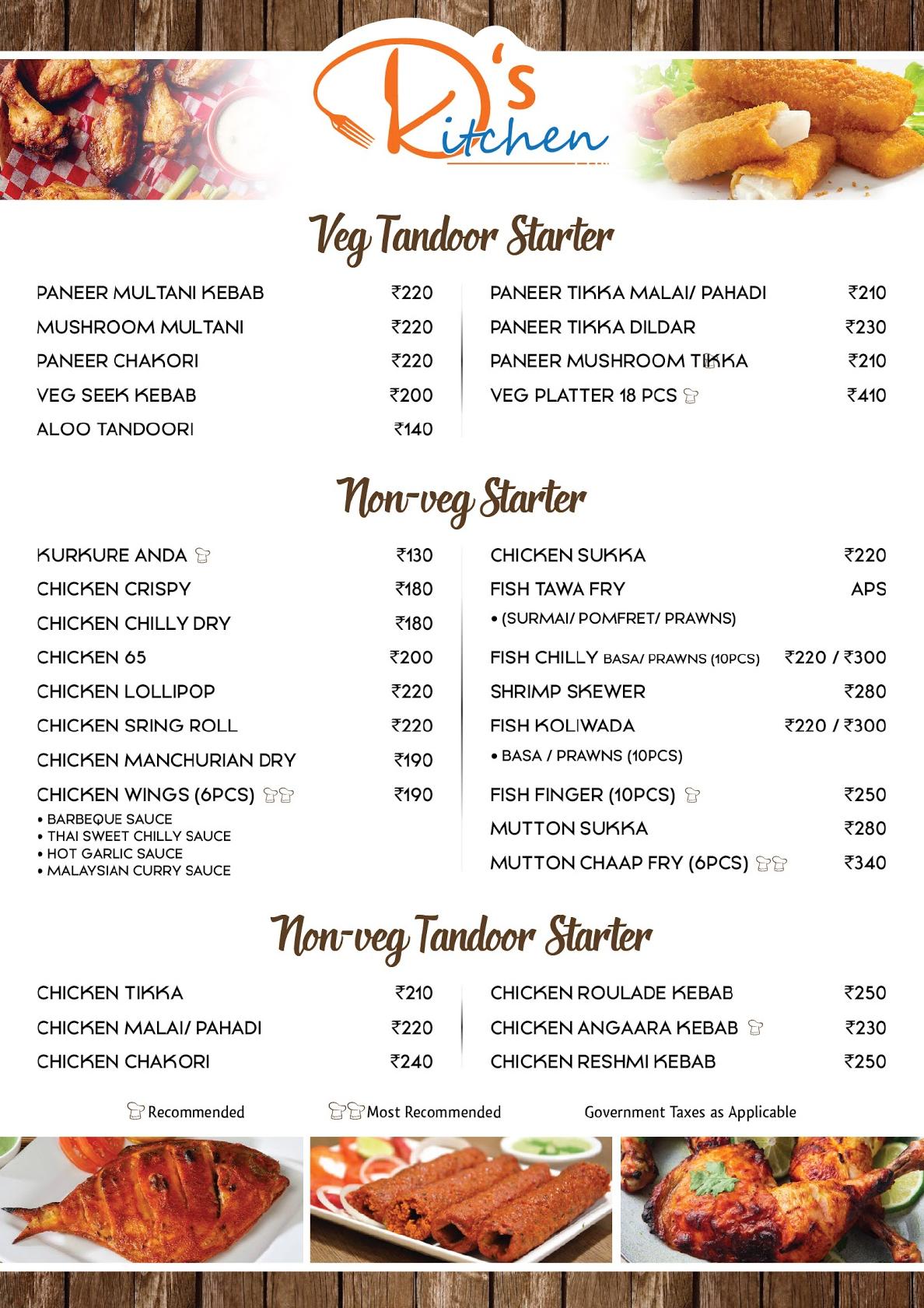 Menu at Kdskitchen Sadguru family restaurant and bar, Badlapur