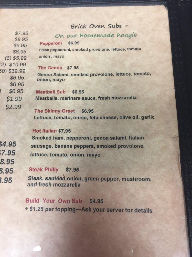 Menu at Pizza Barbarossa, Charleston, 100 RHL Blvd