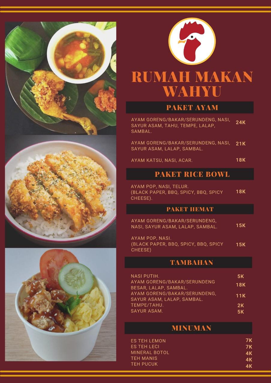 Menu at Rumah Makan Wahyu restaurant, Serang