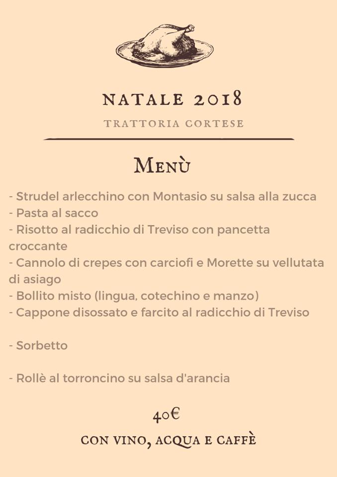 Menu at Trattoria Cortese restaurant, Creazzo, Via Rivella