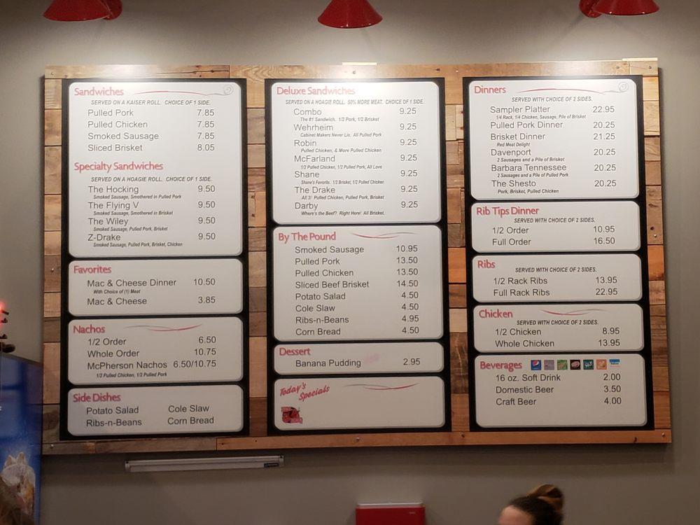 Menu at LD's BBQ, East Troy, Main St