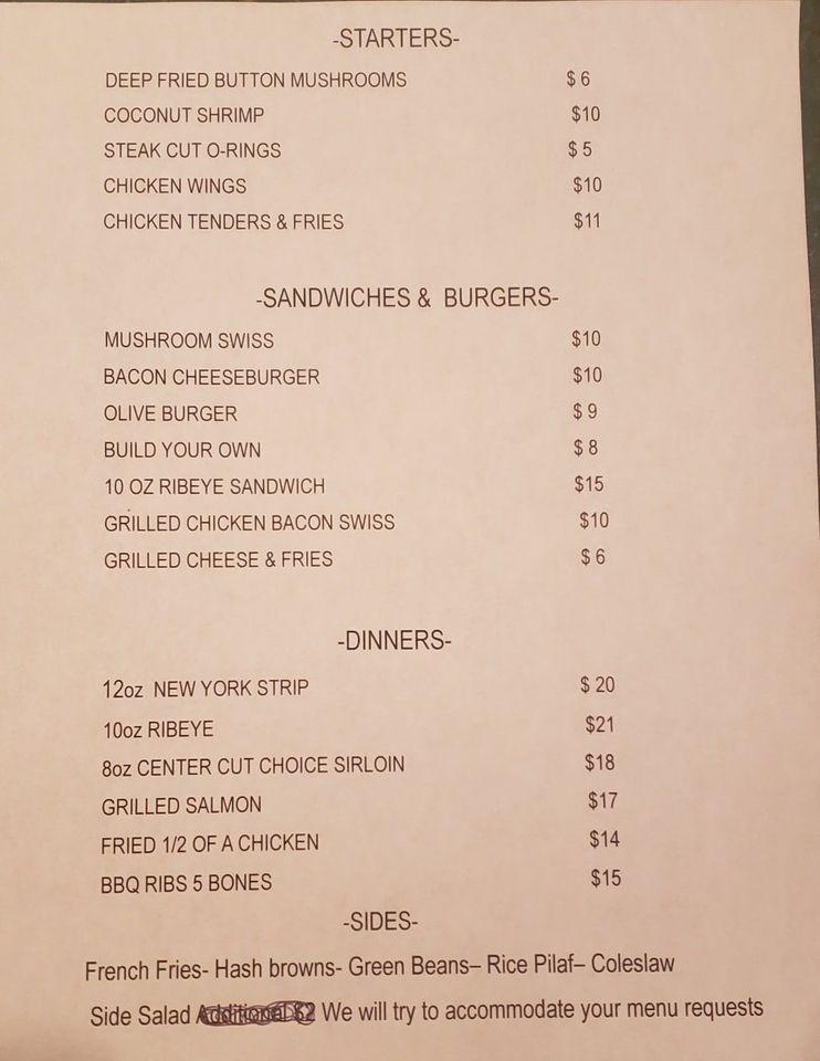Menu at Airport Tavern pub & bar, Lansing