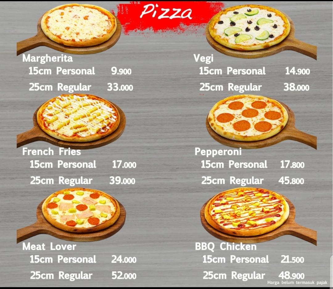 Menu at Crispy Pizza Kerobokan restaurant, Denpasar