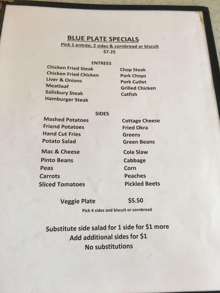 Menu at Mill Street Diner cafe, Lewisville