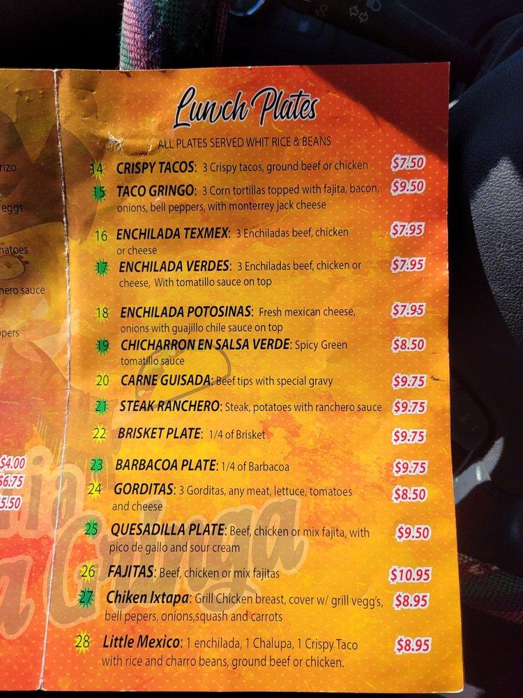 Menu at Tacote fast food, Joshua, Hwy 174 / 107 S Broadway St
