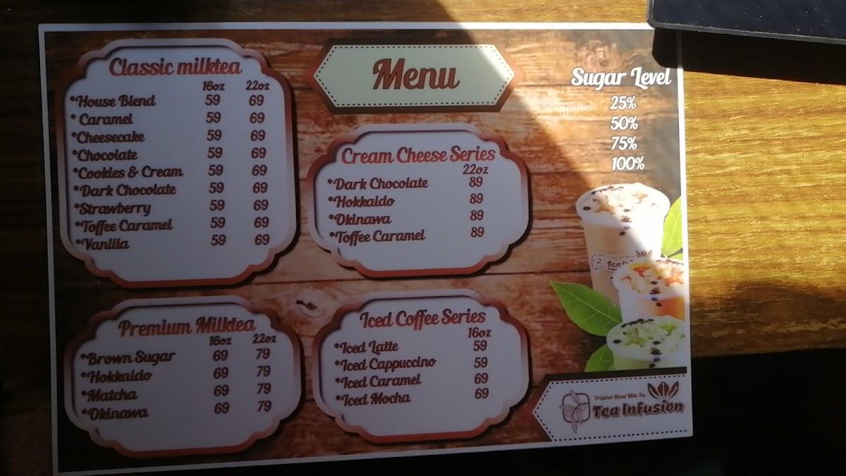 Menu at Tea Infusion Milktea House, Malabon