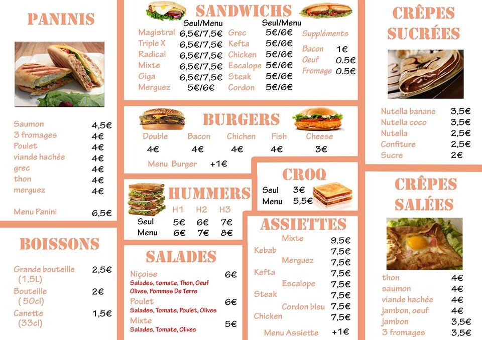 Menu at Golden Food restaurant, Paris, 11 Rue de la Harpe