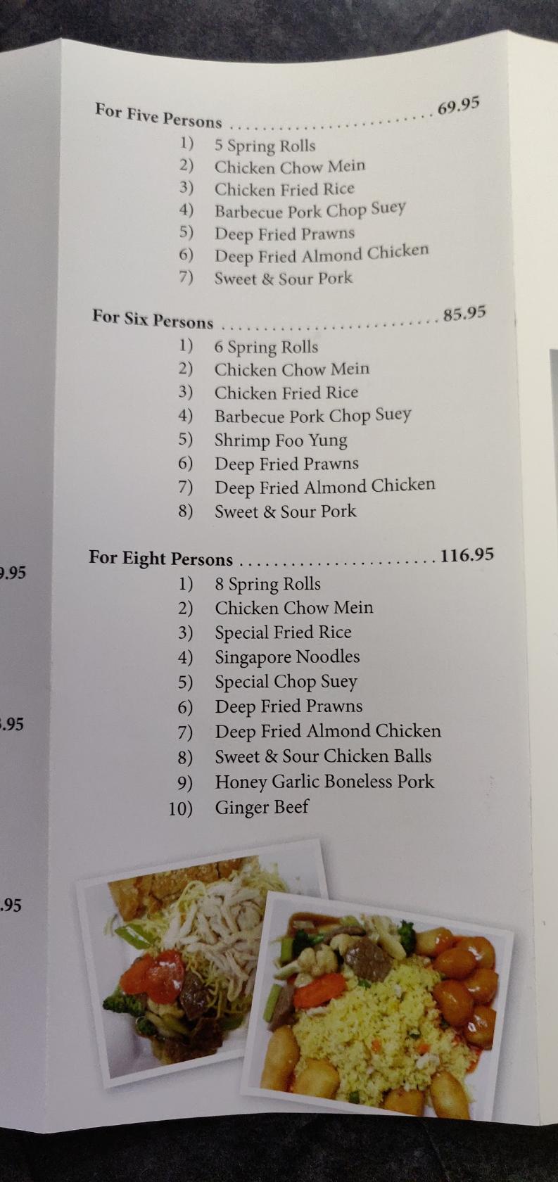Menu at Beijing Restaurant, Summerland