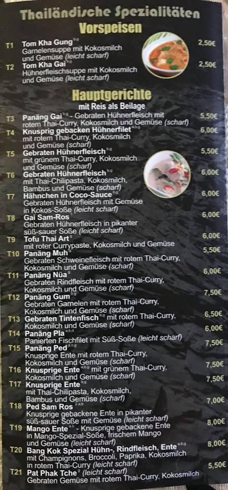 Menu at China-Restaurant Fung Wong, Wangen im Allgäu