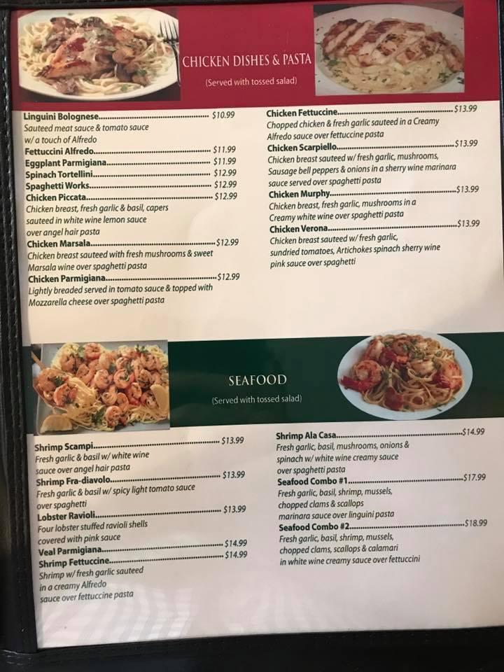 Menu at Verona Italian Restaurant, Benton
