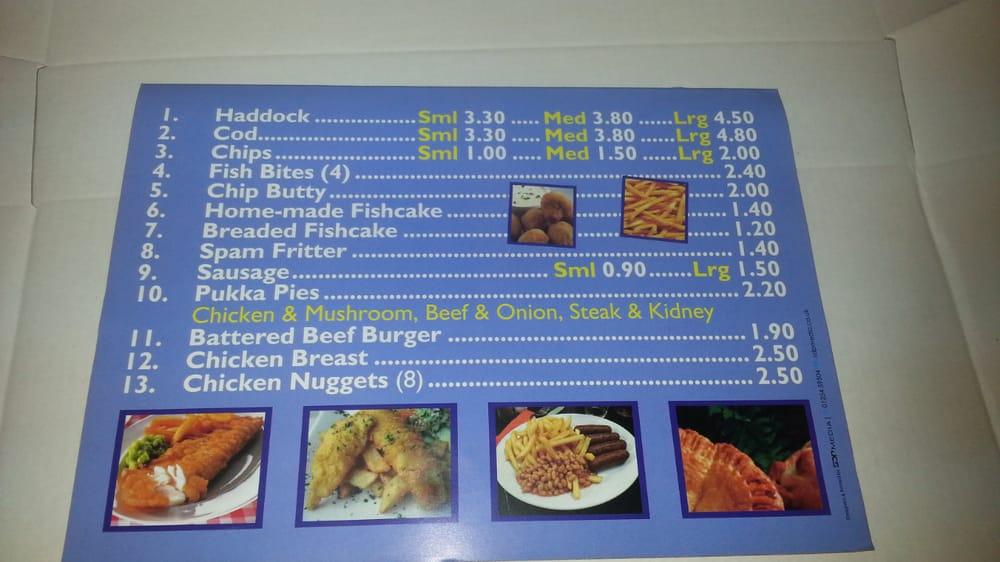 Menu at Howden Fish Bar, Goole