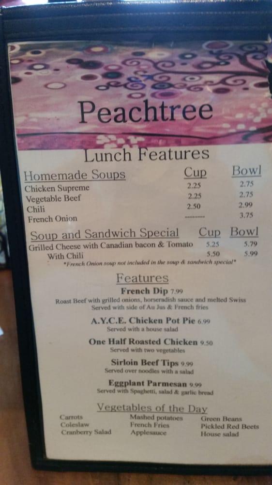 Menu at Peachtree Restaurant and Lounge, Harrisburg