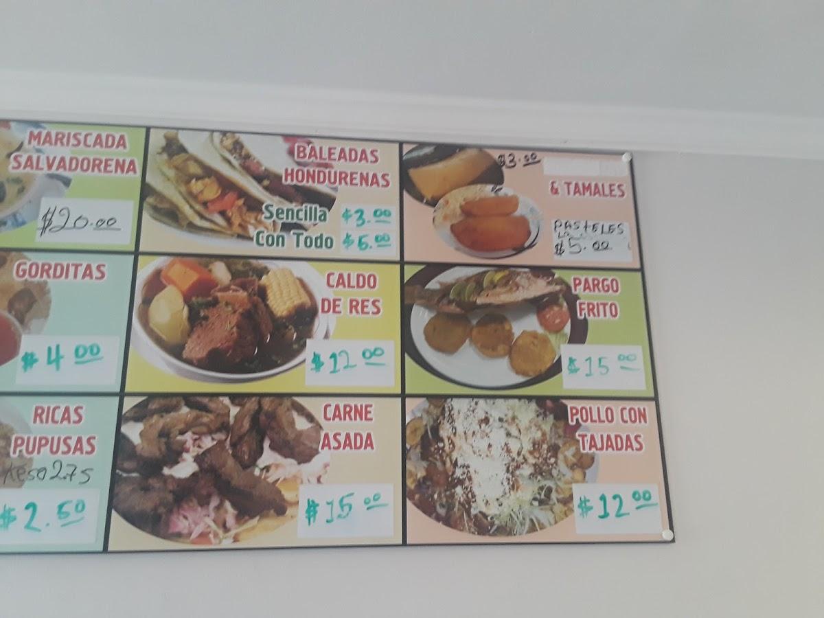Menu at Rincon hondureño centroamericano restaurant, Golden Gate