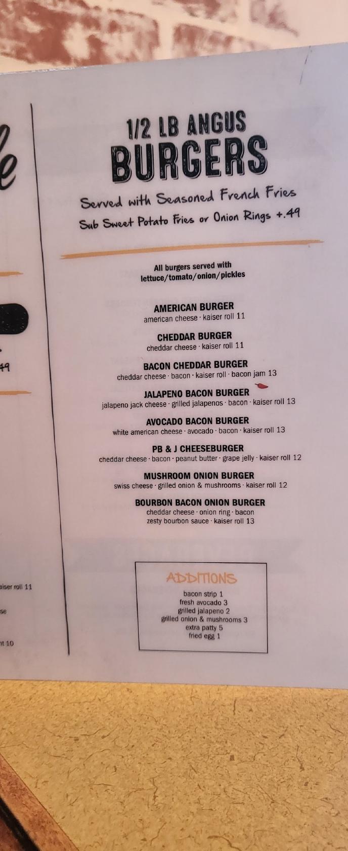 Menu at The Grille pub & bar, Pauls Valley