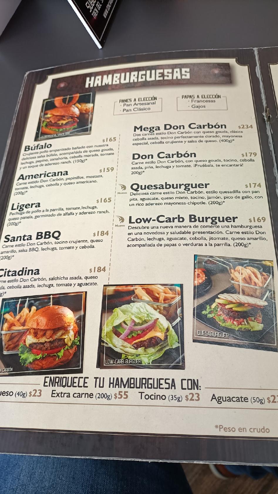 Carta de parrilla Don Carbón León (Plaza Mayor), Leon, Boulevard Juan ...