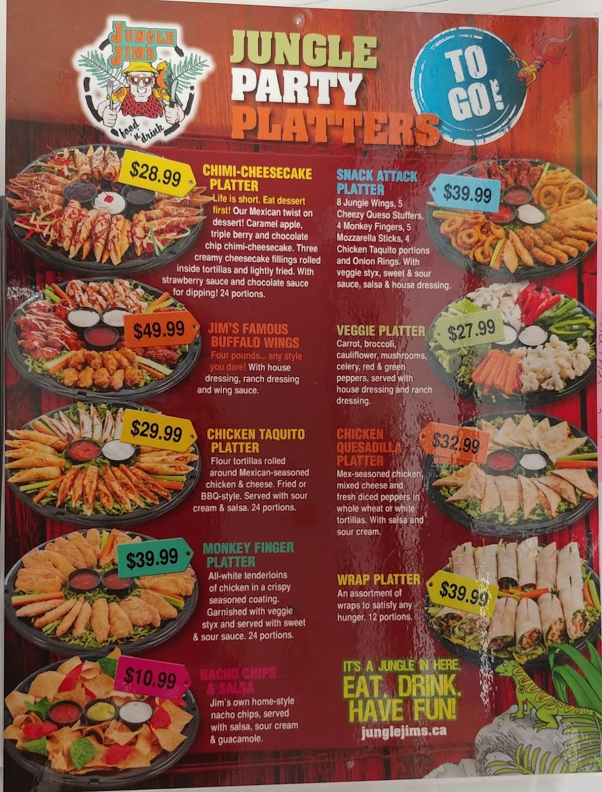 Carta del pub y bar Jungle Jim's Eatery, Labrador City