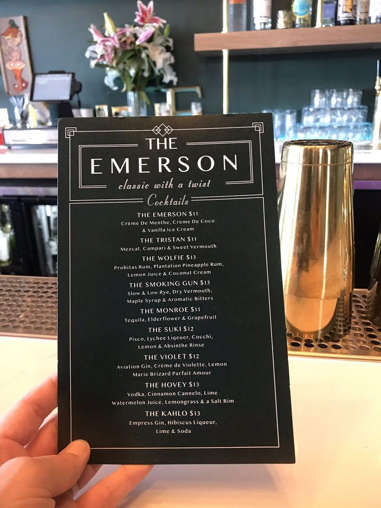 Menu at The Emerson Cocktail Lounge pub & bar, Reno