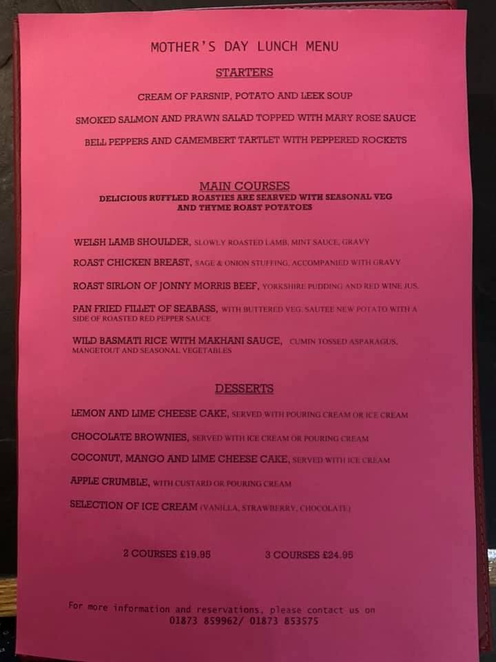 Menu at The Kings Head Hotel pub & bar, Abergavenny, 60 Cross St