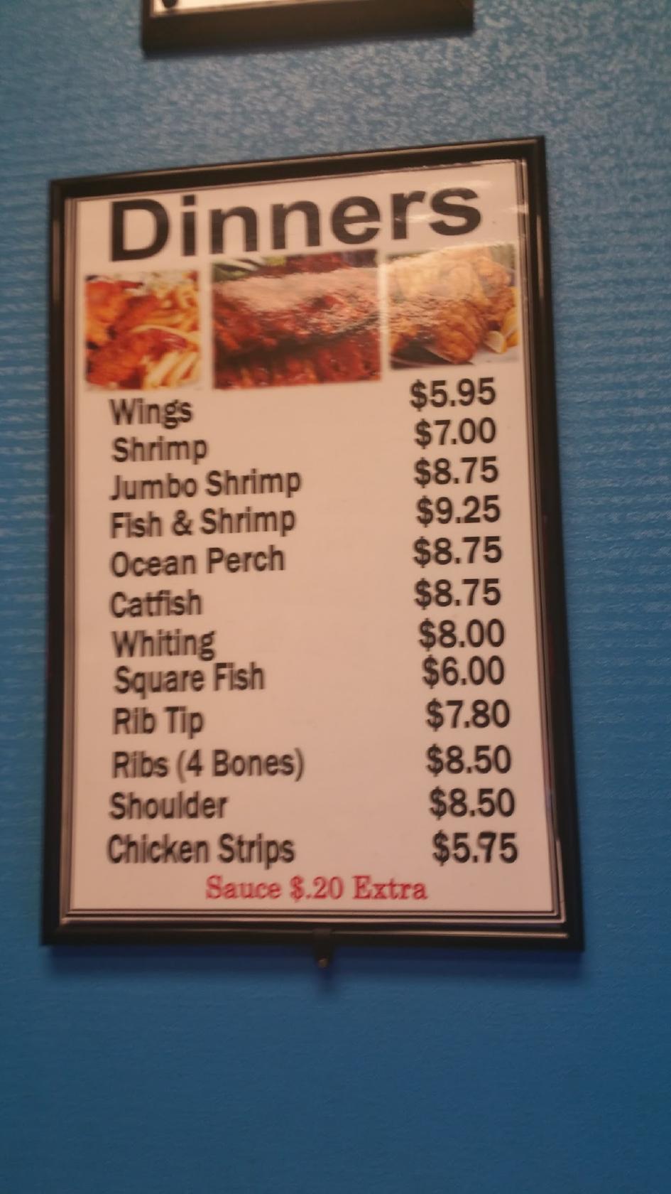Menu at Kim's Wings restaurant, Euclid, Lakeshore Blvd