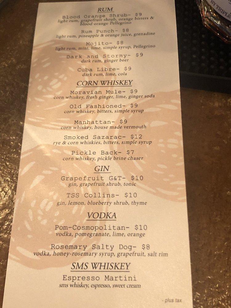 Menu at Triple Sun Spirits Co. - Emmaus pub & bar, Emmaus