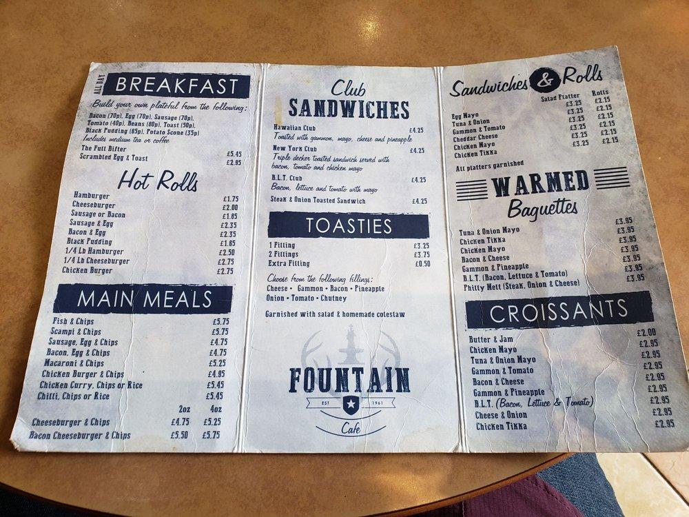 Menu at Fountain Cafe, Alexandria, 118 Main St