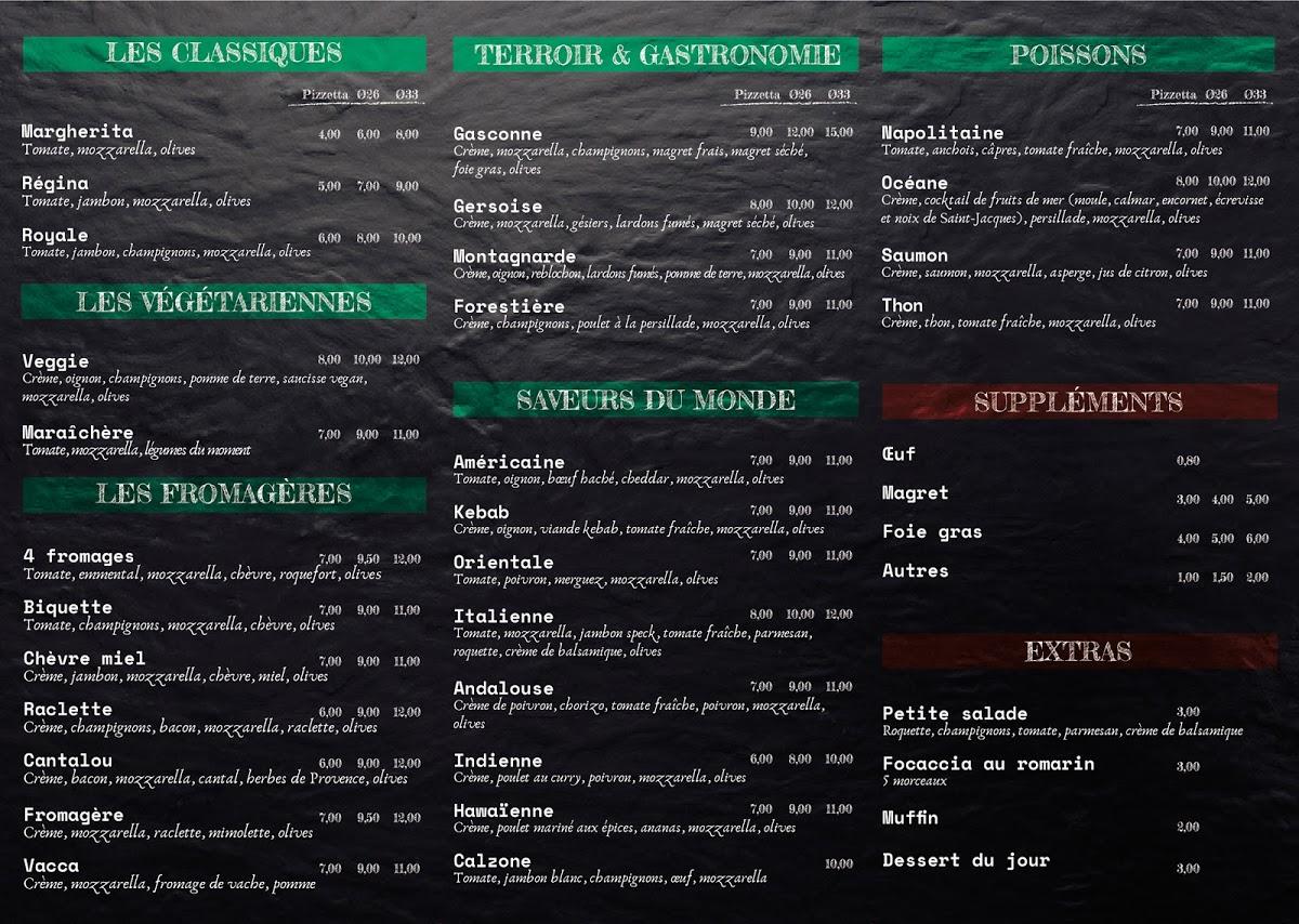 Menu at Mamma Maria restaurant, Noé